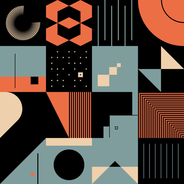 Wrought Studio™ Eldrid Retro Future Abstract Vector Pattern On Canvas by Normform Graphic Art ...